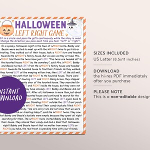 Halloween Left Right Game, Left Right Story Pass the Gift Prize ...