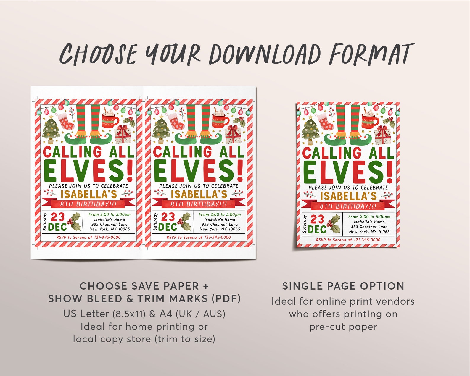 Elf Christmas Birthday Party Invitation Editable Template, Calling All ...