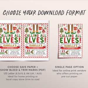 Elf Christmas Birthday Party Invitation Editable Template, Calling All ...