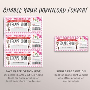 Valentines Day Escape Room Ticket Editable Template, Anniversary ...