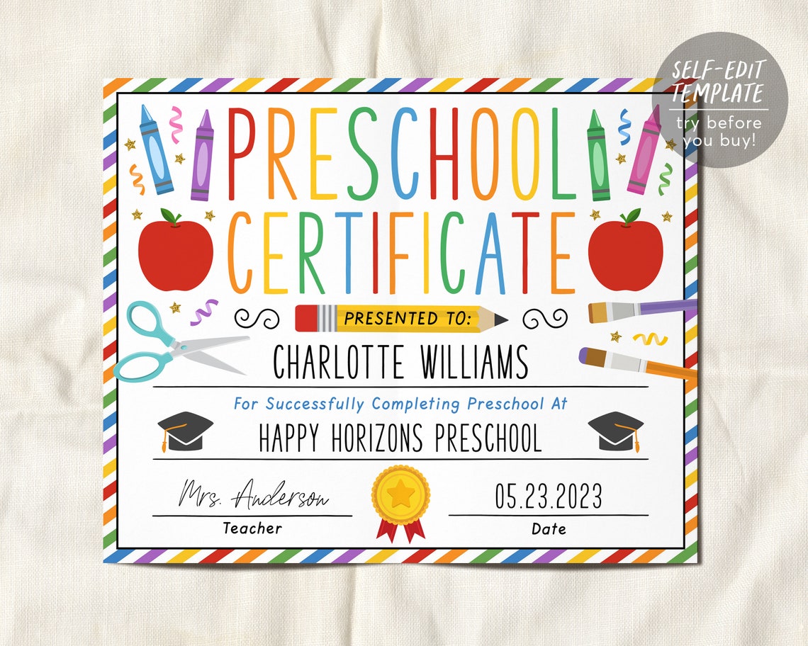 Preschool Graduation Ceremony BUNDLE Editable Template, Pre-k ...