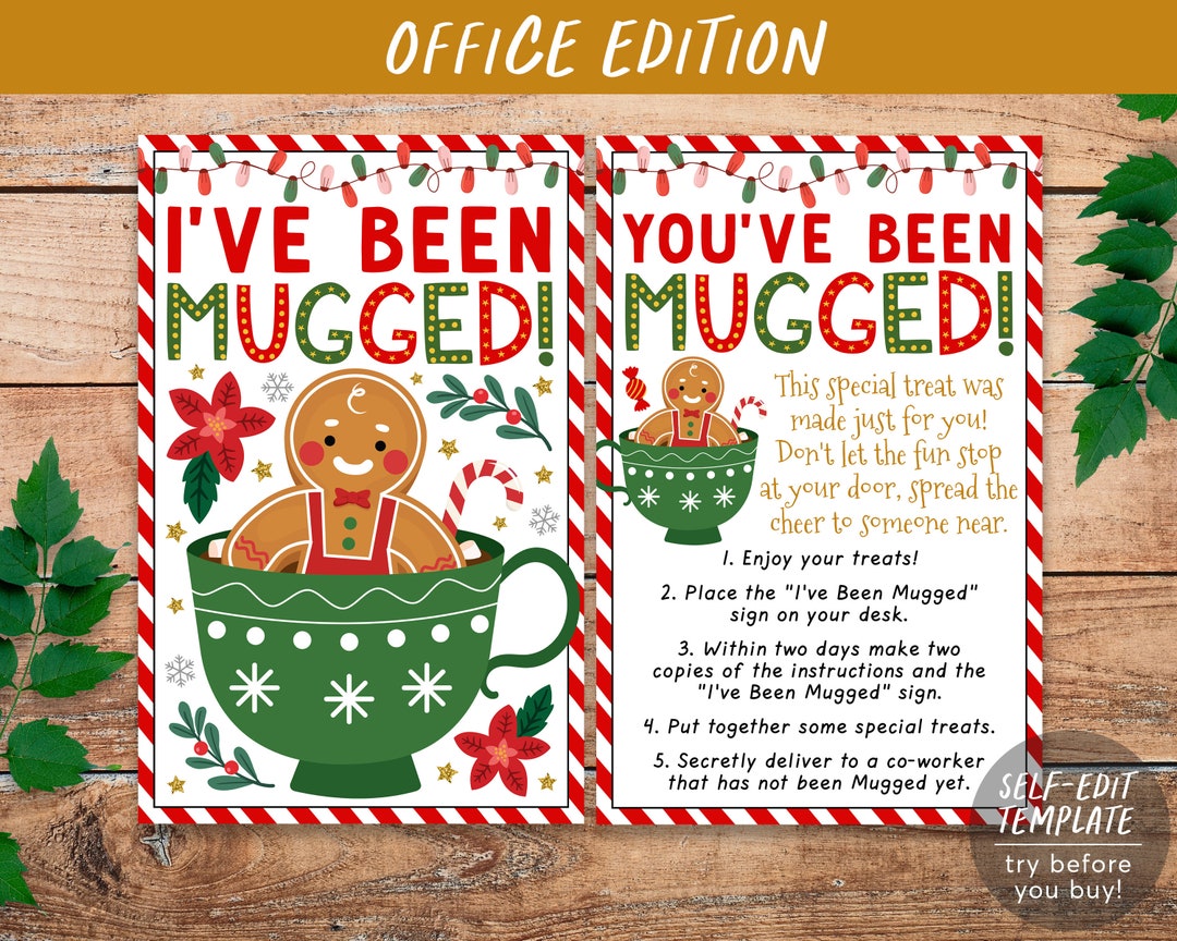 We've Been Mugged Christmas Coworker Office Party Game Editable ...
