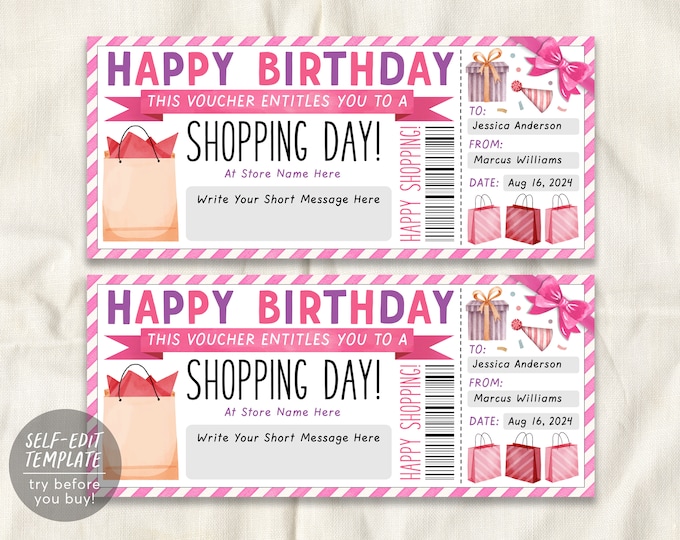 Girls Day Gift Certificate, Girls Day Coupon, Girls Day Voucher ...