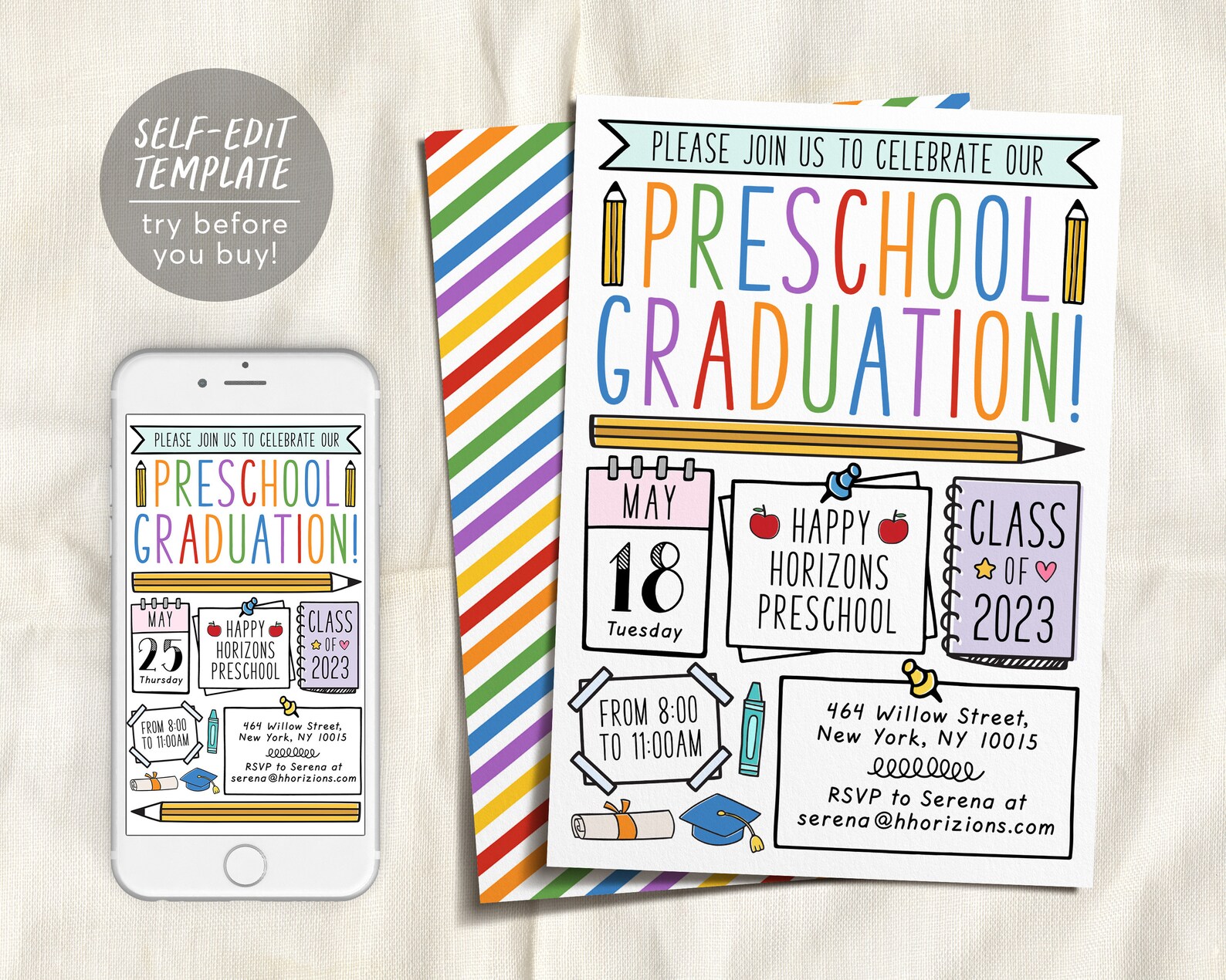 Preschool Graduation Ceremony BUNDLE Editable Template, Pre-k ...