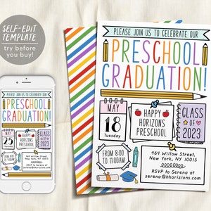 Preschool Graduation Ceremony BUNDLE Editable Template, Pre-k ...