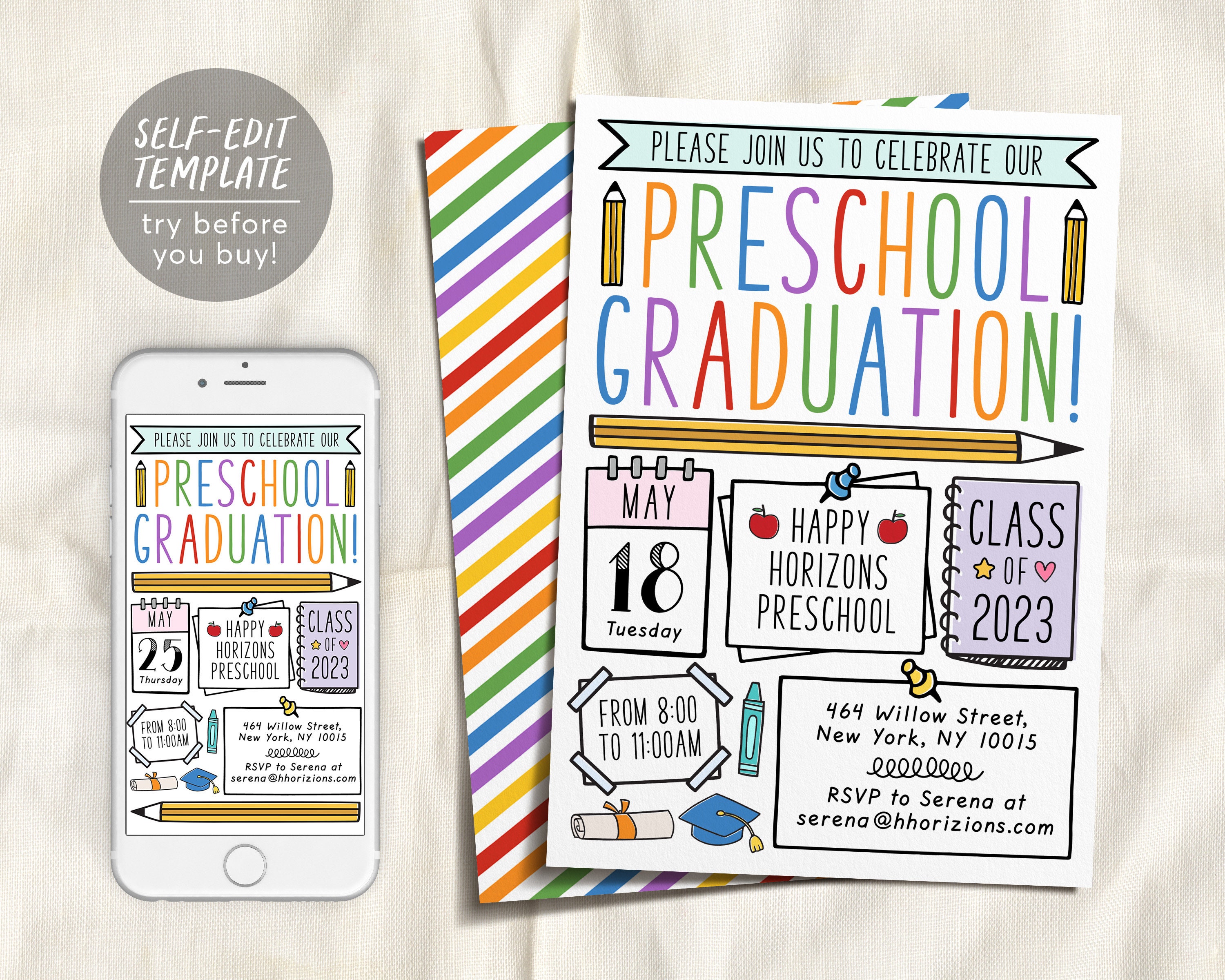 Preschool Graduation Ceremony BUNDLE Editable Template, Pre-k ...