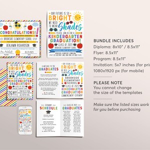 Kindergarten Graduation Ceremony BUNDLE Editable Template, Future is so ...