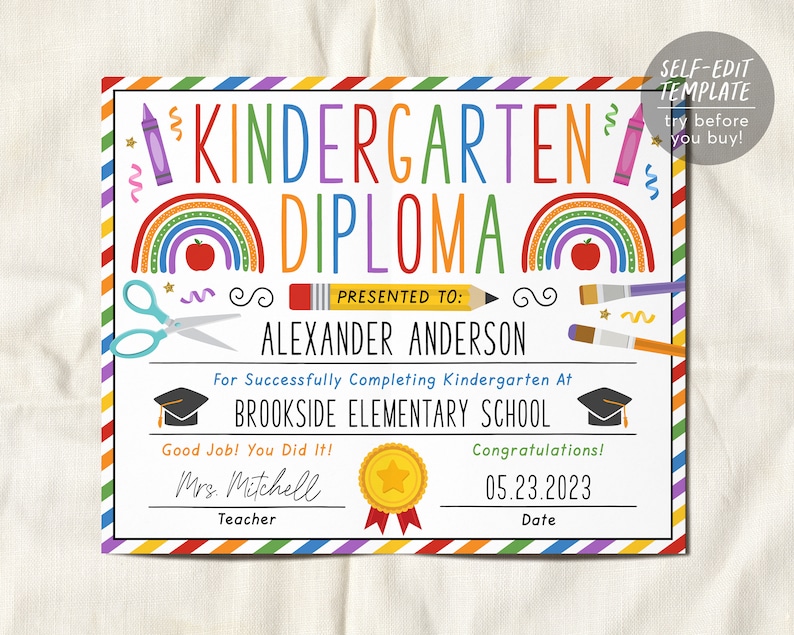 Kindergarten Graduation Ceremony BUNDLE Editable Template, Class ...