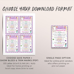 School Counselor Survival Kit Editable Template, Guidance Counselor ...
