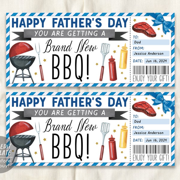 Fathers Day Bbq Coupon - Etsy