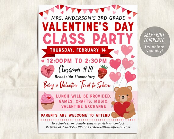 School Valentine Invitation Templates Valentine Pancakes And Pajamas