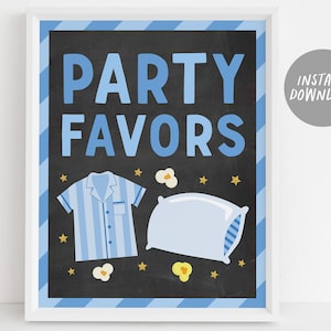 Pizza Popcorn and Pajamas Party Signs BUNDLE for Birthday, Popcorn Bar ...