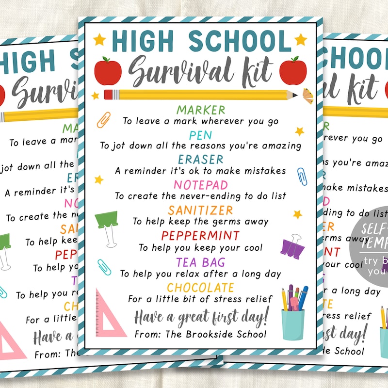 High School Survival Kit - Etsy