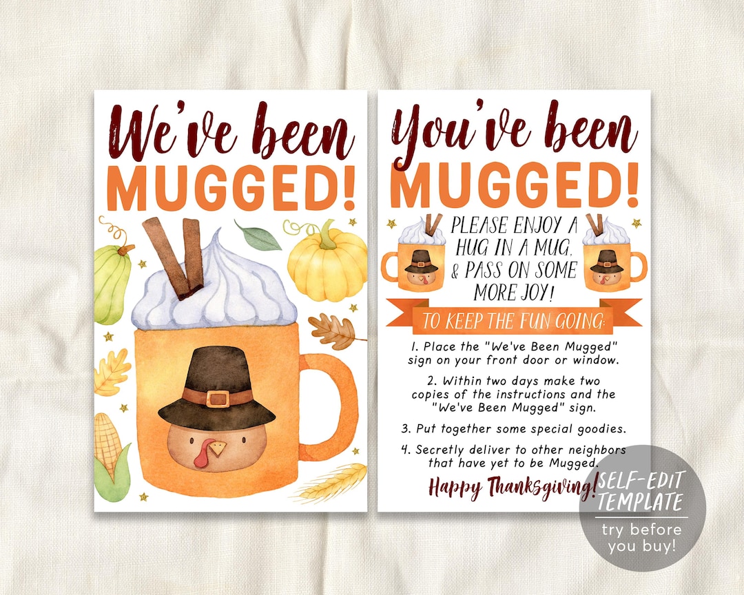We've Been Mugged Game Editable Template, You've Been Mugged ...