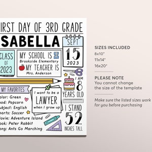 First or Last Day of School Sign Editable Template, First Day of ...