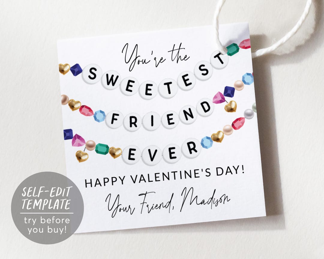 You're the Sweetest Friend Ever Favor Tags Editable Template ...