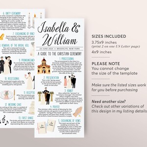 Christian Wedding Program Editable Template, Tall Unique Christian ...