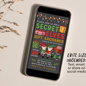 Secret Elves Gift Exchange Invitation Editable Template, Secret Elf ...
