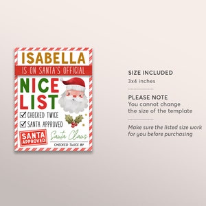 Santa's Nice List Badge Editable Template, Elf Report Surveillance Cam ...