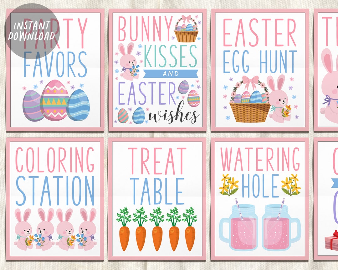 Easter Bunny Spring Signs BUNDLE for Wedding Baby Shower Birthday ...