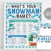 What's Your Snowman Name Game, Winter Christmas Party Activity Game ...