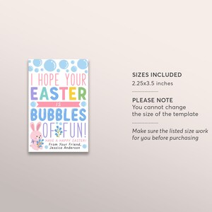 Easter Bubbles Gift Tag Editable Template, I Hope Your Easter is ...