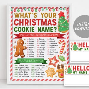 What's Your Christmas Cookie Name Game, Gingerbread Cookie Decorating ...