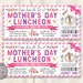 Mother's Day Luncheon Ticket Invitation Editable Template, Mothers Day ...
