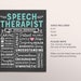Editable Speech Therapist Chalkboard Gift Print Template, SLP SLPA ...