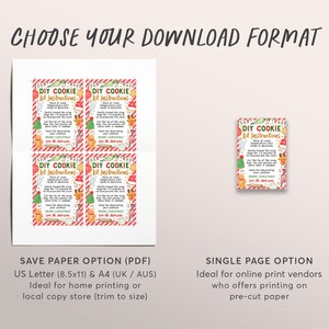 Christmas DIY Cookie Kit Instructions Gift Tag Editable Template ...