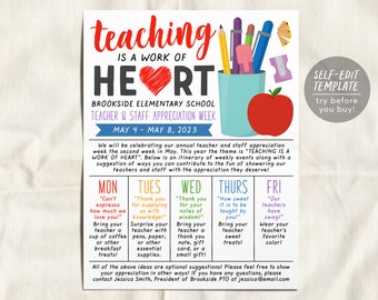 Printable/editable Teaching is a Work of Heart Parent Letter Teacher ...