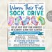 Winter Sock Drive Flyer Editable Template, Holiday Sock Donation ...