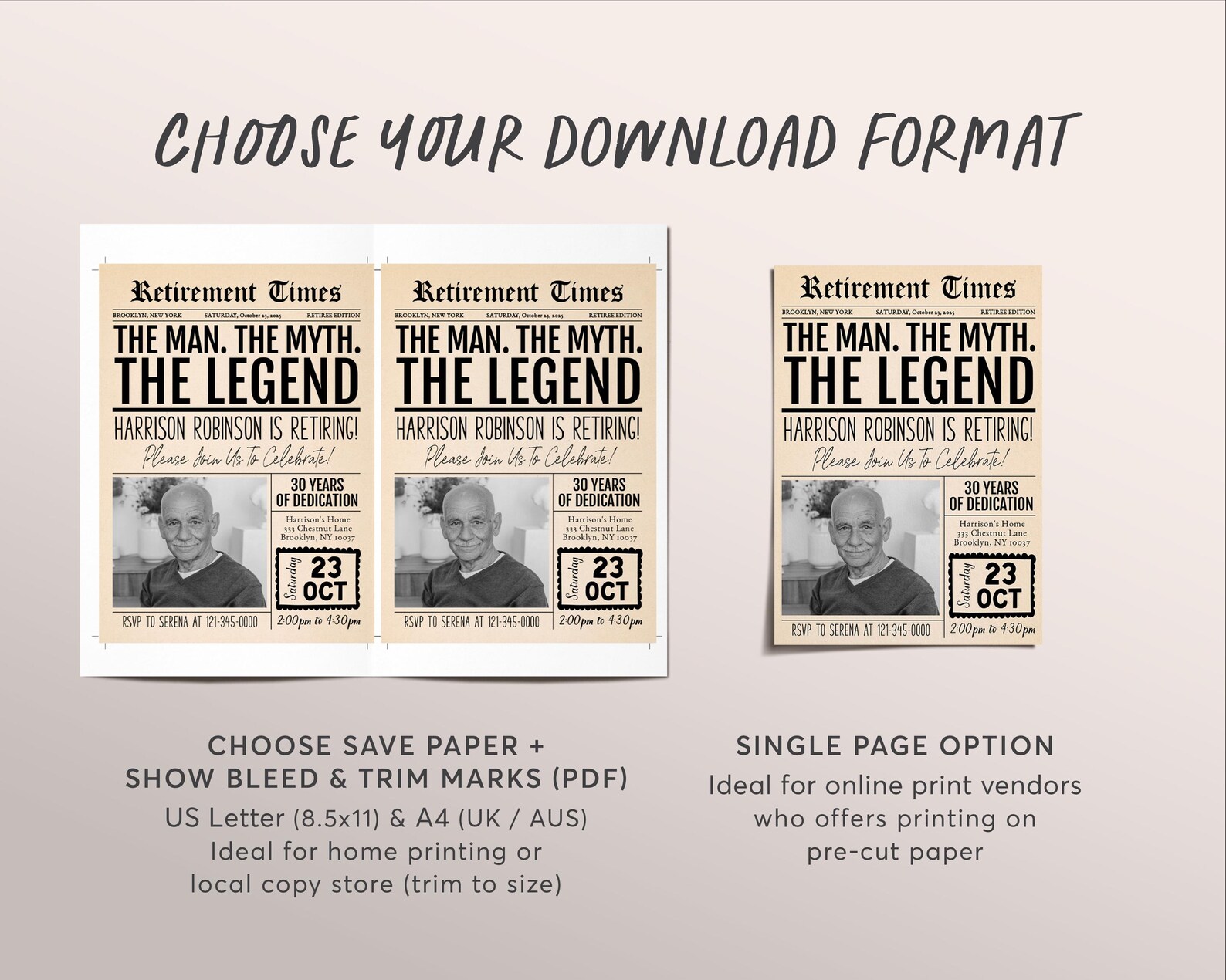 The Man the Myth the Legend Retirement Invitation Editable Template ...