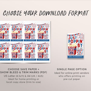4th of July Popcorn Gift Tag Editable Template, Patriotic Fourth of ...