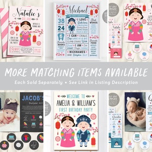 Dohl Boy Welcome Sign Editable Template, Korean First Birthday Party ...