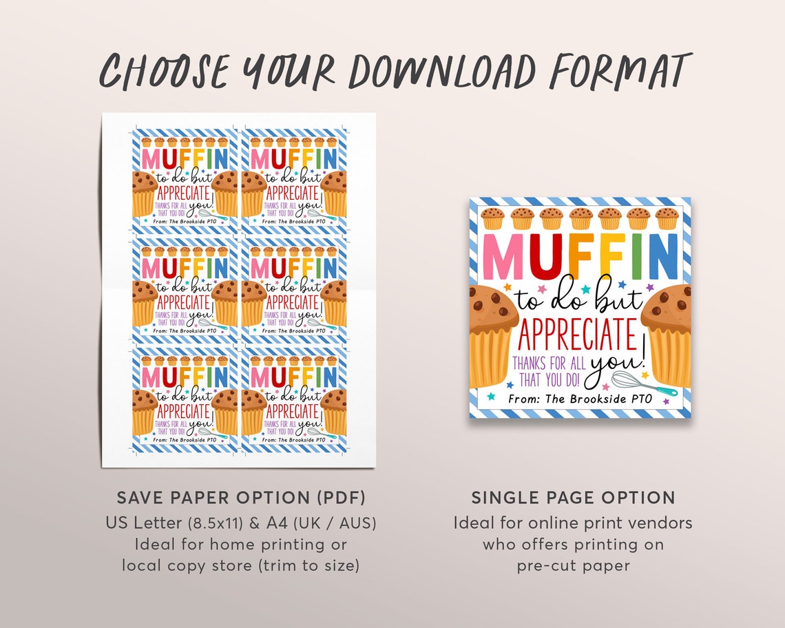 Muffin Gift Tag Editable Template, Muffin to Do but Appreciate You ...