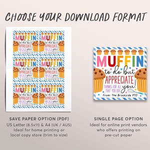 Muffin Gift Tag Editable Template, Muffin to Do but Appreciate You ...