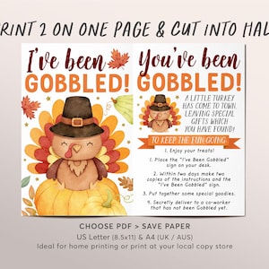 I've Been Gobbled Coworker Game Editable Template, You've Been Gobbled ...