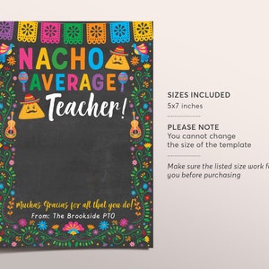 Nacho Average Teacher Gift Card Holder Editable Template, Fiesta Cinco ...