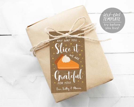 Editable Thanksgiving Thank You Gift Tag Template Grateful - Etsy