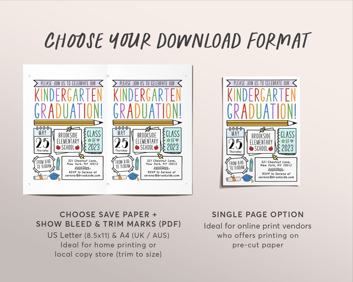 Kindergarten Graduation Ceremony BUNDLE Editable Template, Class ...