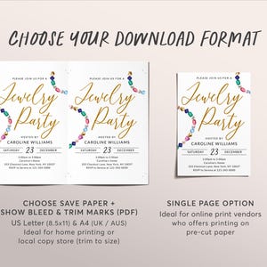 Jewelry Party Invitation Editable Template, Jewelry Making Workshop ...