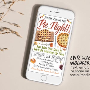 Pie Night Invitation Editable Template, Friendsgiving Party Invite ...