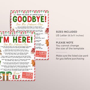 Elf Letter for Classroom Editable Template, Elf Arrival and Goodbye ...