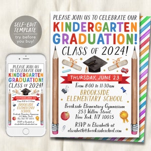 Kindergarten Graduation Ceremony BUNDLE Editable Template, Class ...