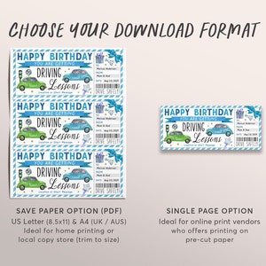 Driving Lessons Gift Certificate Editable Template, 17th Birthday ...
