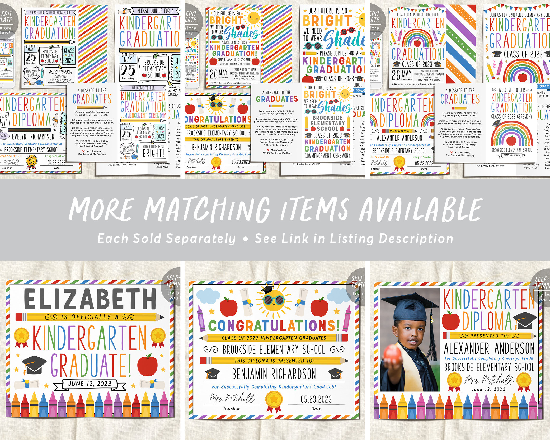 Kindergarten Graduation Diploma With Photo Editable Template ...