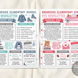 Yearly PTO PTA Newsletter Editable Template BUNDLE Set, Classroom ...