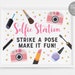 Selfie Station Sign Printable, Strike a Pose Photo Booth, Oh Snap Sign ...