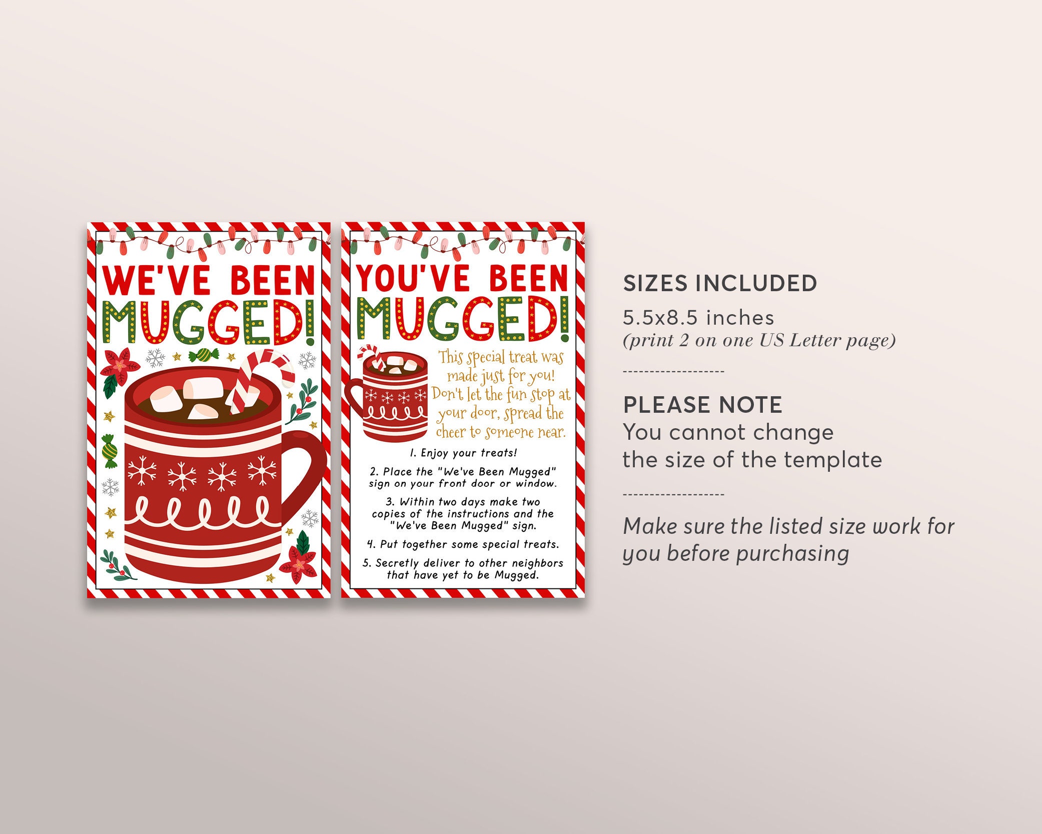 We've Been Mugged Christmas Game Editable Template, You've Been Mugged ...